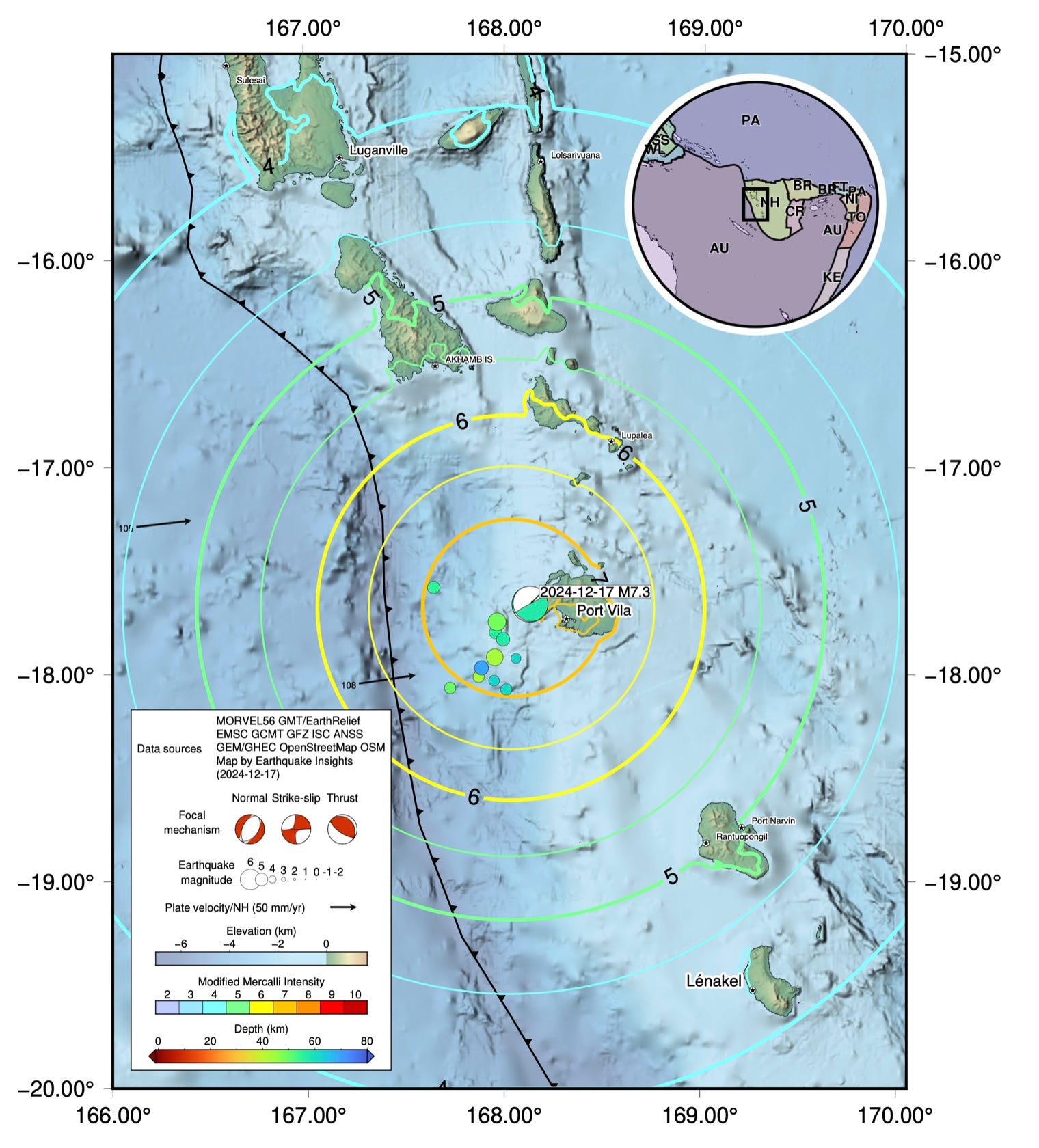 Deadly Mw7.3 earthquake shakes Vanuatu