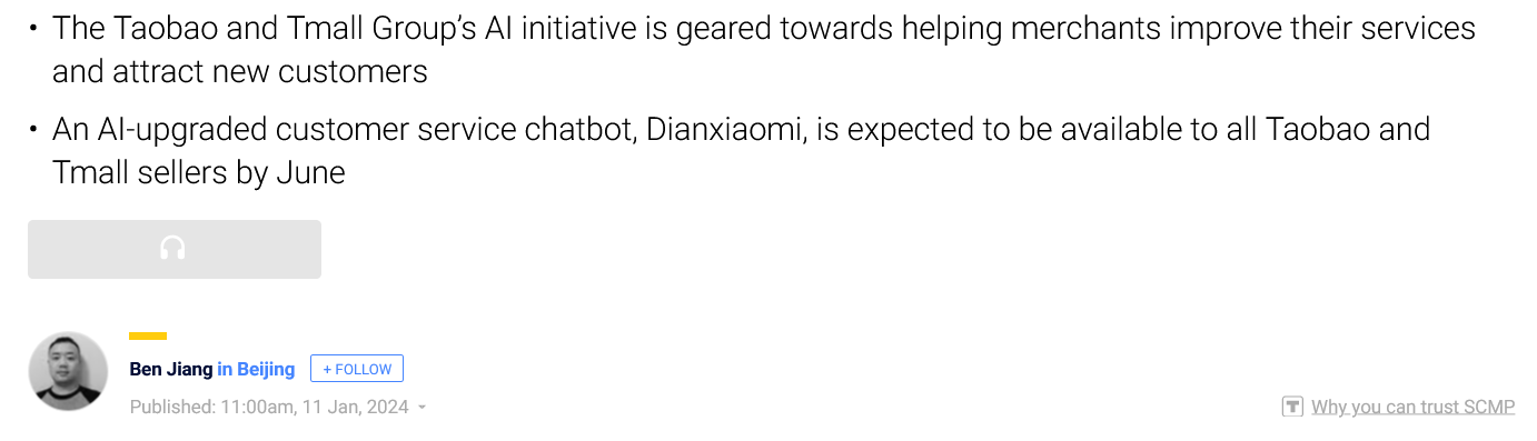Alibaba’s Taobao and Tmall Group pushes new AI tools to boost merchants ...