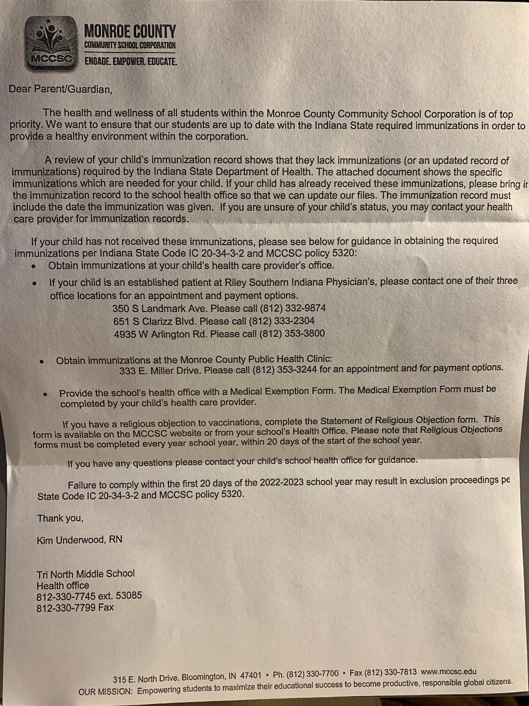 Indiana pushing Covid-19 vaccine on children through public schools