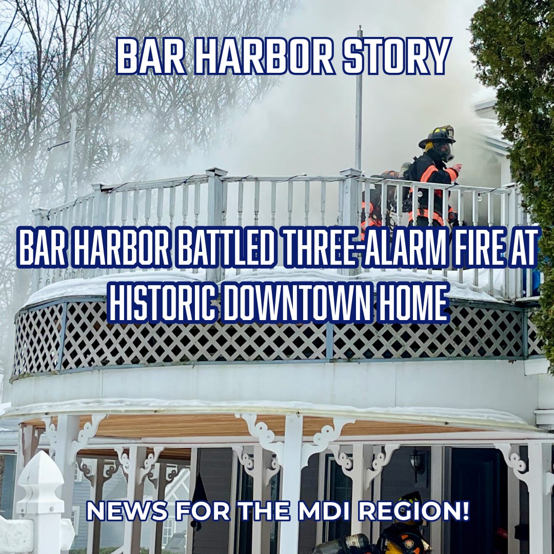 Bar Harbor Battles Three-Alarm Fire at Historic Downtown Home
