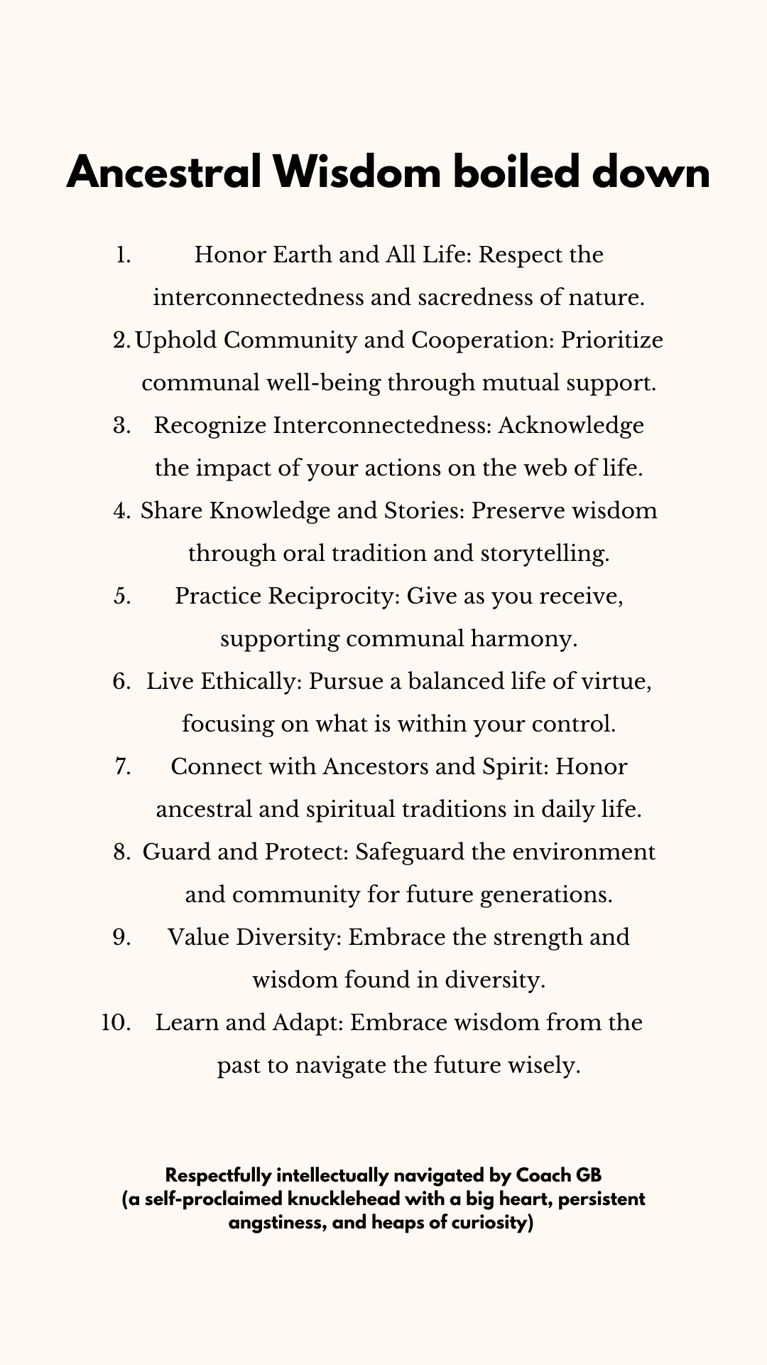 Is Ancestral Wisdom Enough? - by Geoffrey Blake