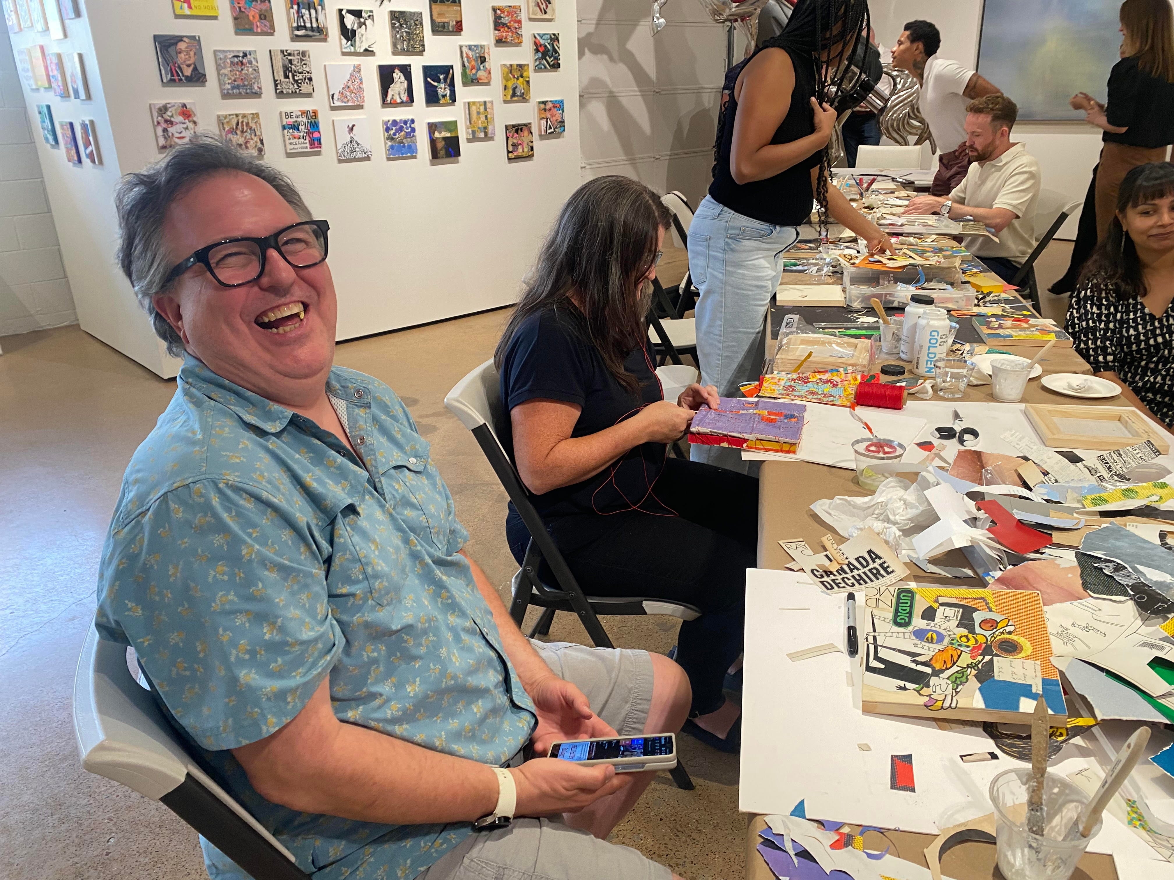 Collage Workshops at the Opening - by Cecil Touchon