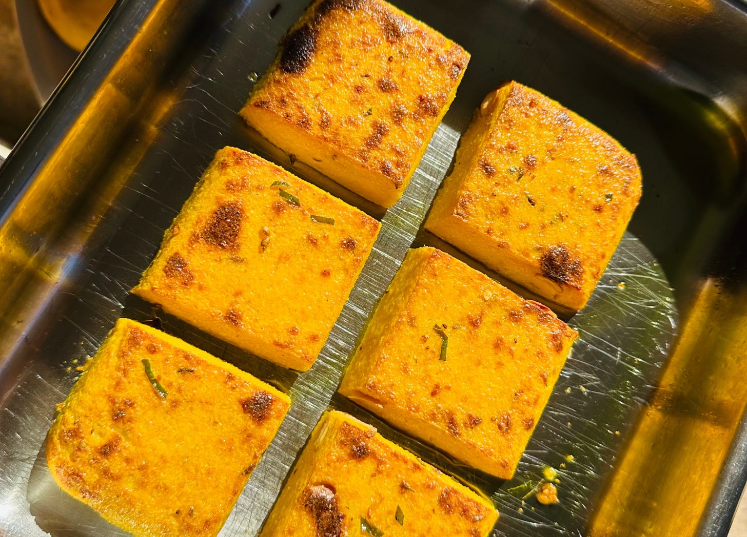 Indian Spiced Grilled Polenta - by Lisa McLean
