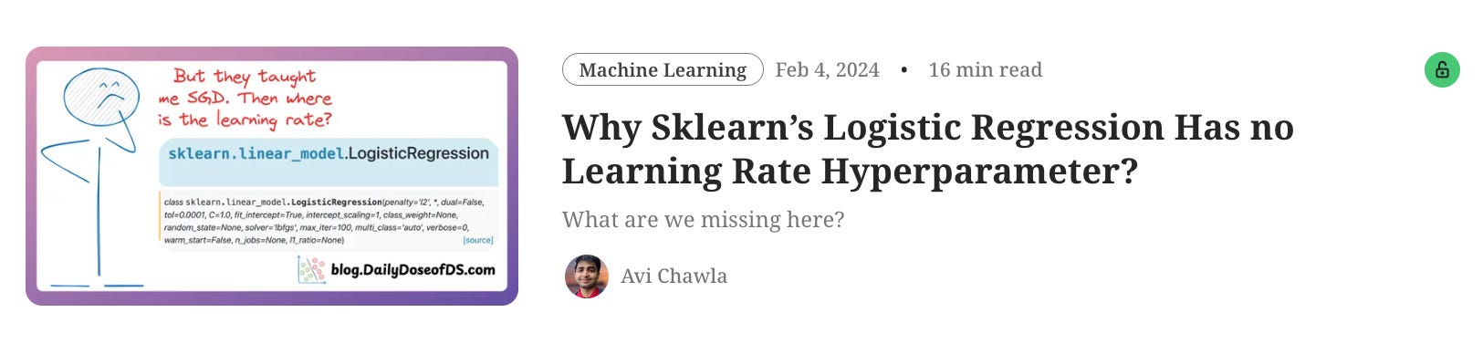Why Sklearns Logistic Regression Has No Learning Rate Hyperparameter