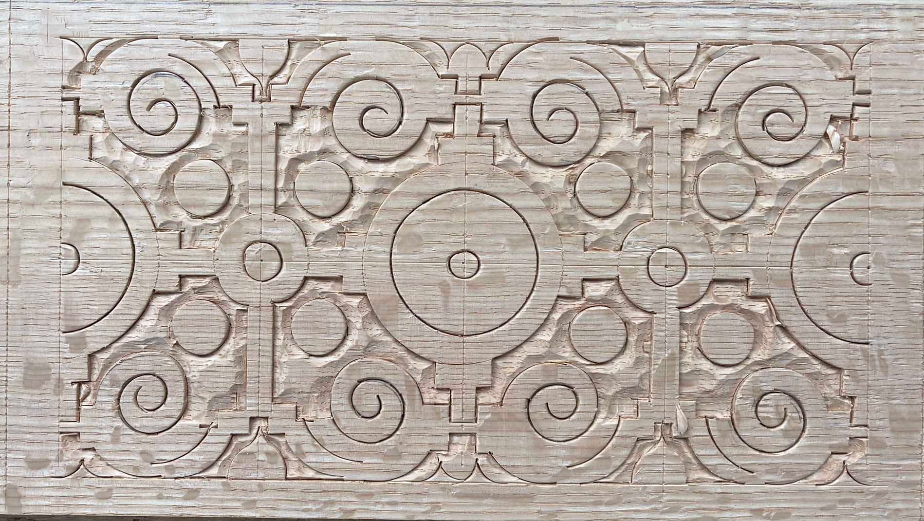 Some strapwork carving - by Peter Follansbee