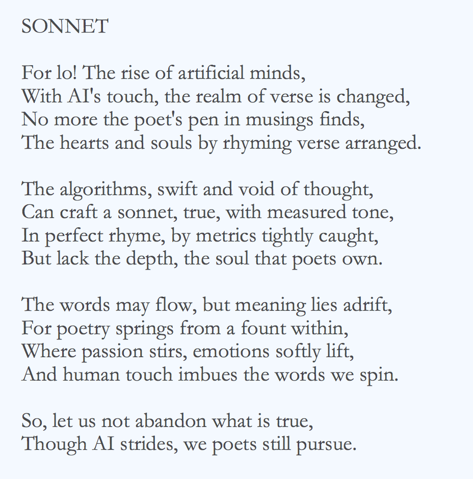 Sonnet Examples About Food