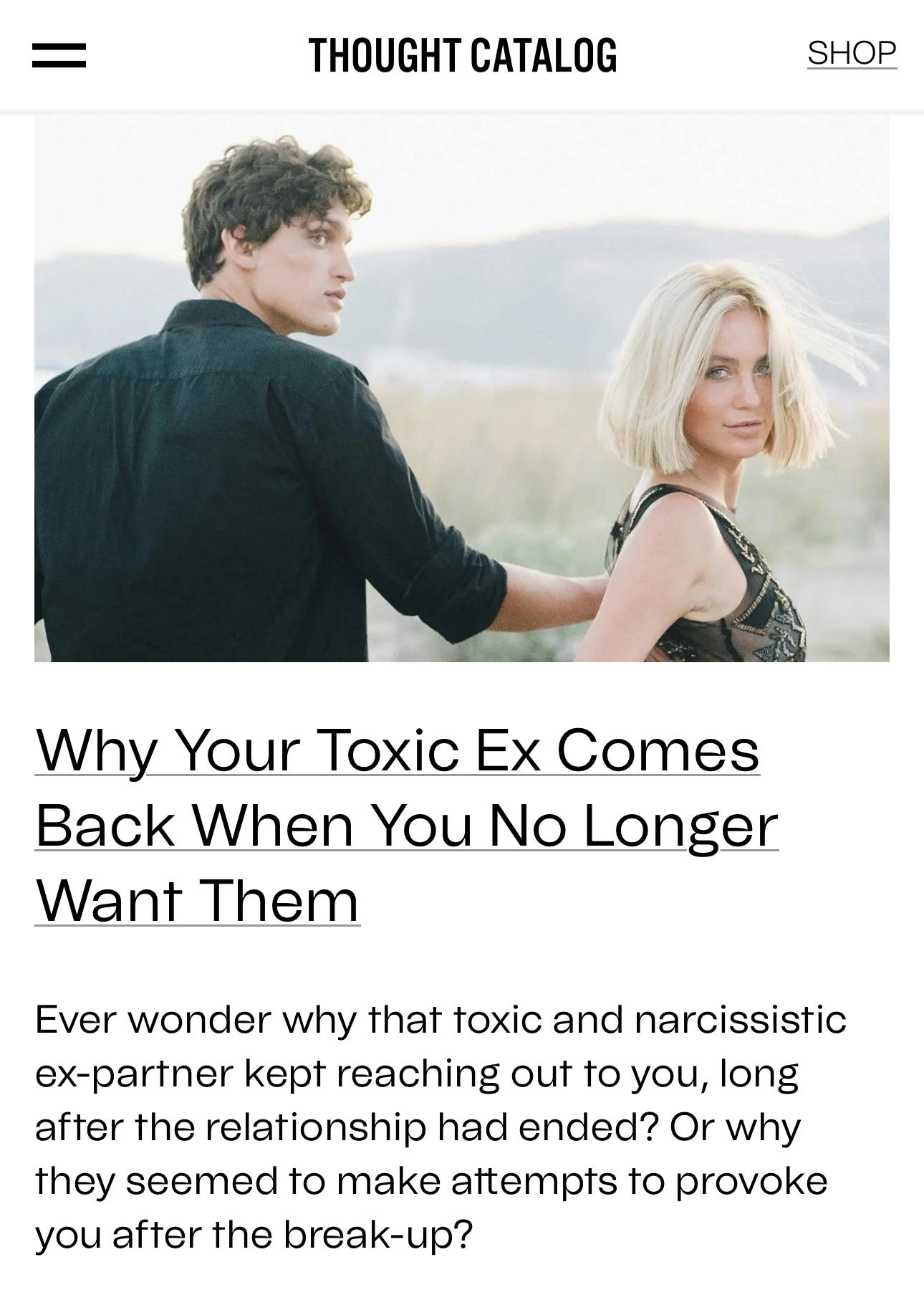 Why Your Toxic Ex Comes Back When You No Longer Want Them