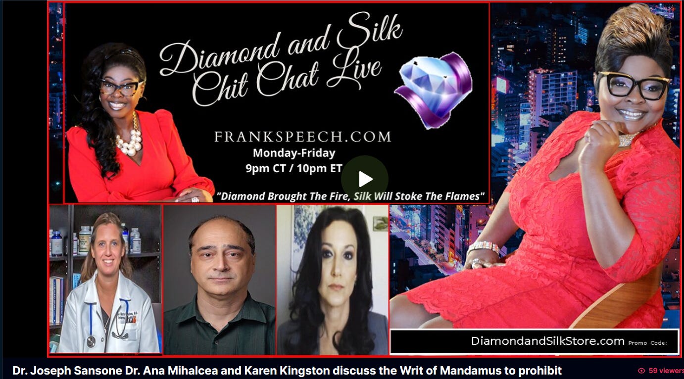 Our Interview On Diamond & Silk: Dr. Joseph Sansone, Karen Kingston and ...