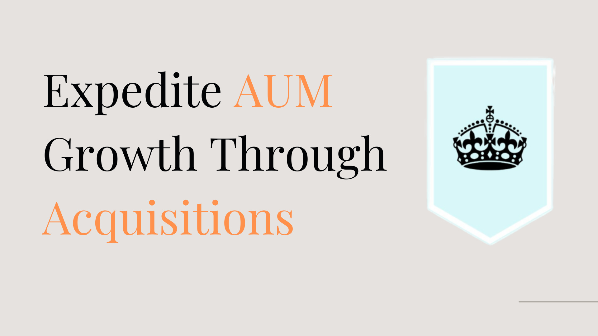 Expedite AUM Growth Through Acquisitions