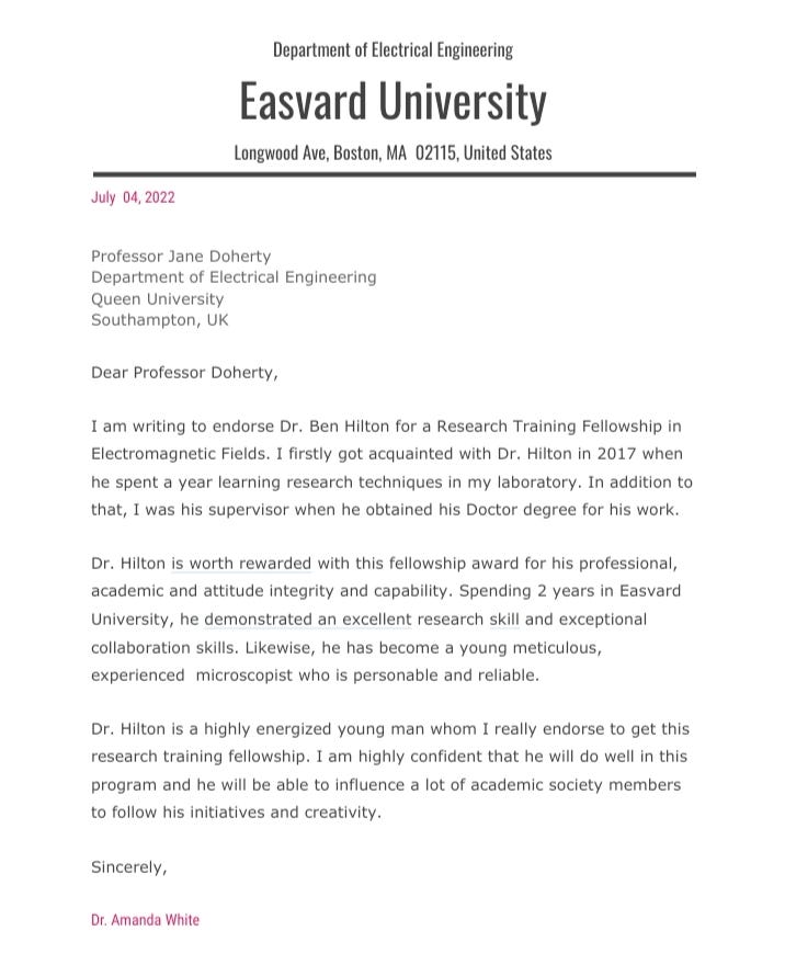 Endorsement Letter Samples - Sutarmaji’s Substack