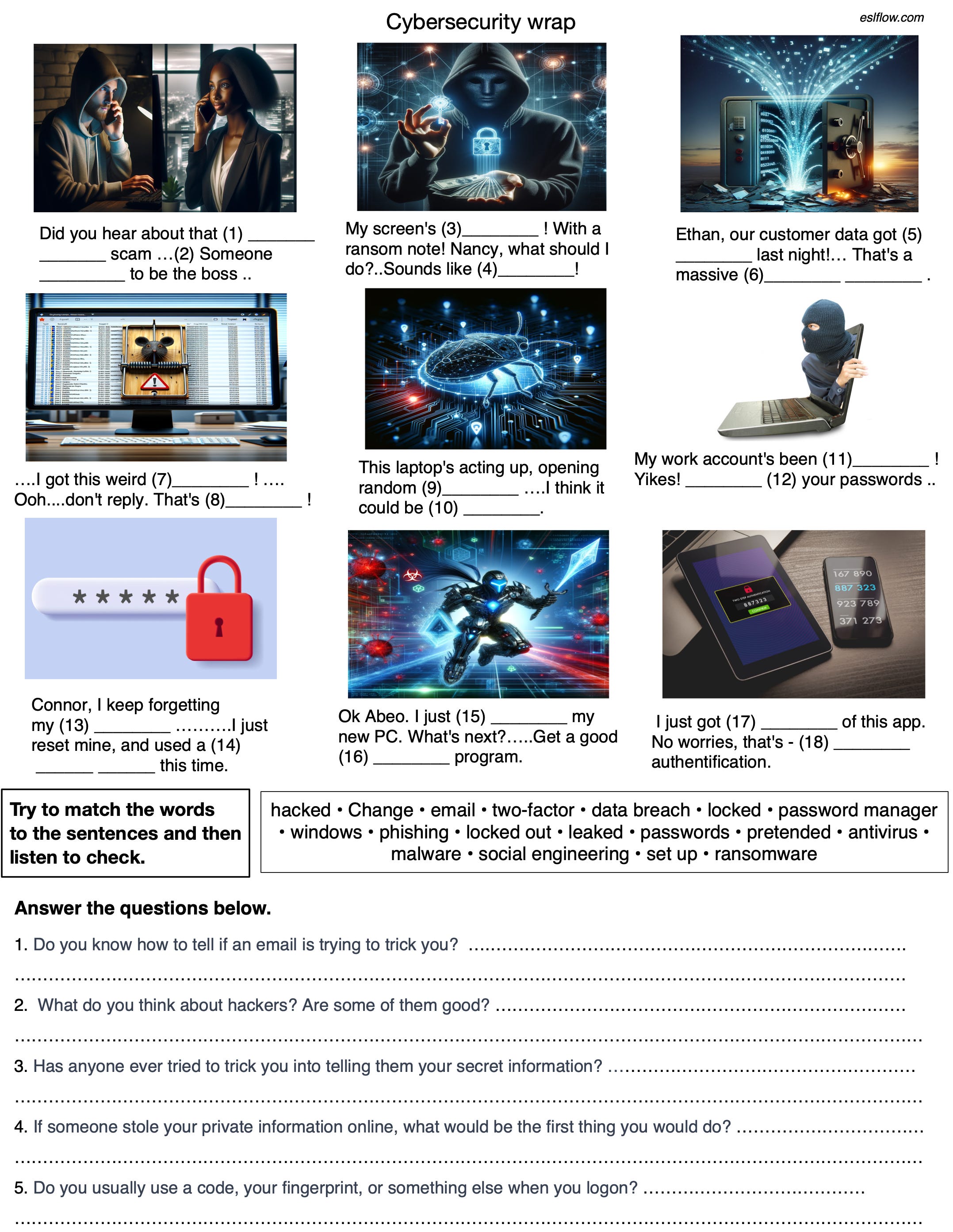 Cybersecurity language exercises - by Peter Snashall