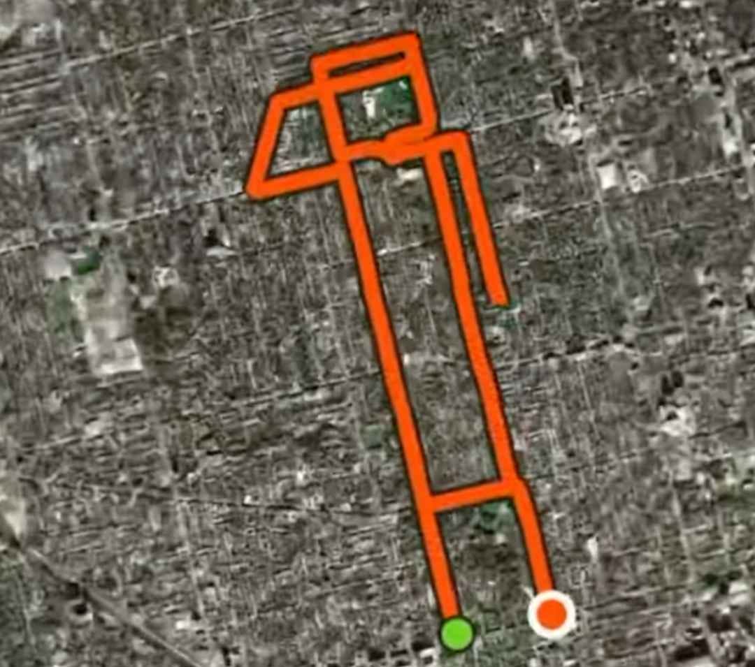 Runner makes cool animated art on the Strava app