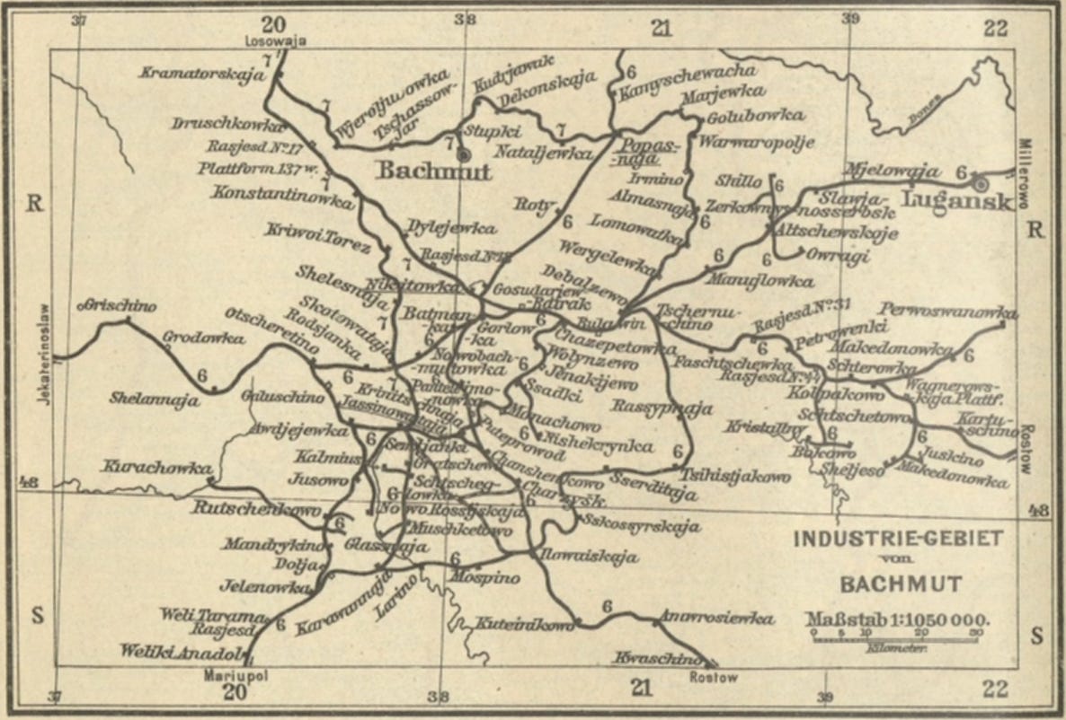 An Old Map of Bakhmut - by Bruce Ivar Gudmundsson