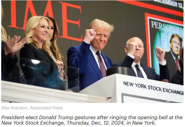 President Donald Trump rings opening bell at New York Stock Exchange