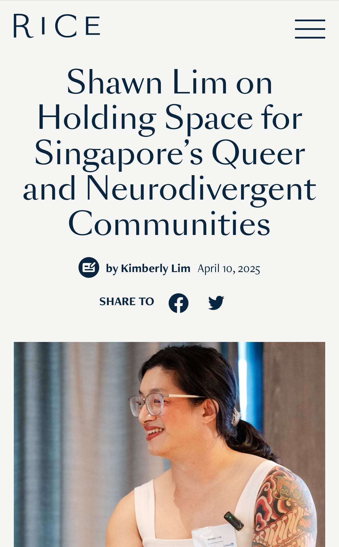 Featured in RICE Media - by Shawn Lim - Human Algorithm