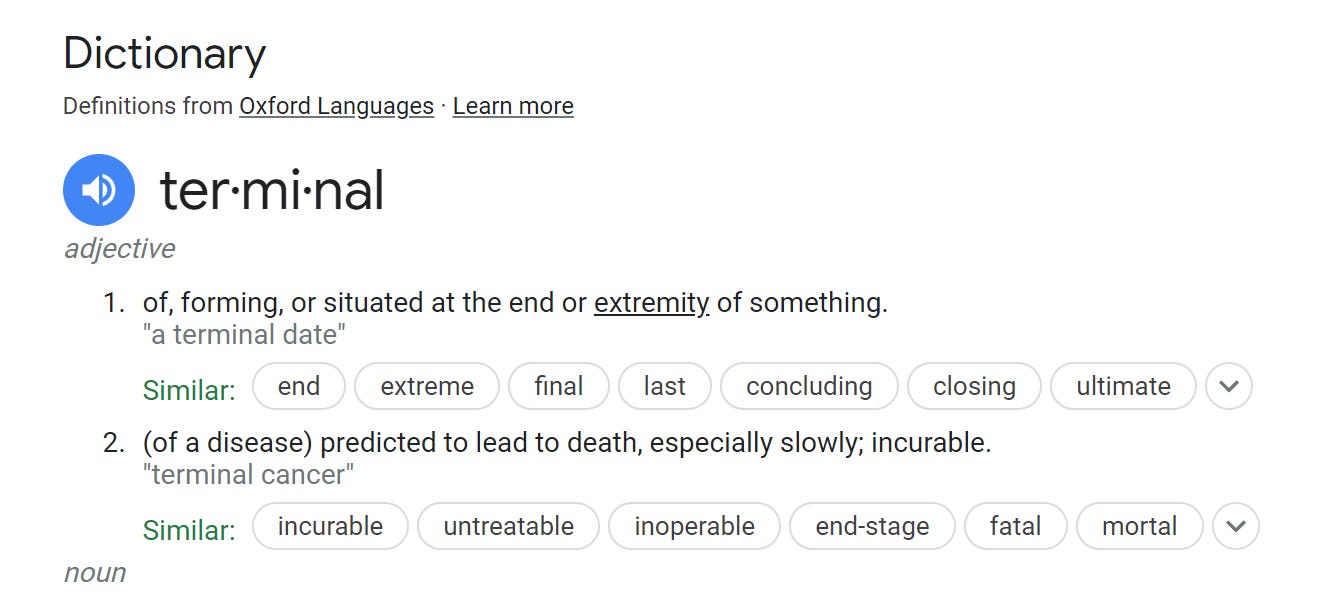 Transitory or Terminal? It depends on what the meaning of the word 'is' is