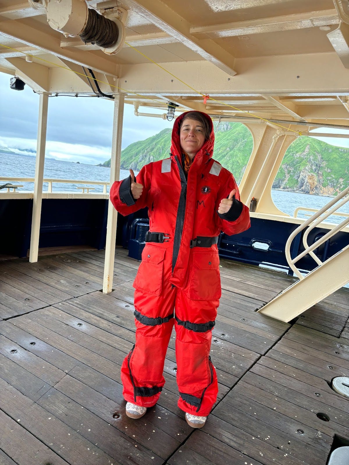 Approaching Great Sitkin - by Vera Brosgol - Rat Cruise