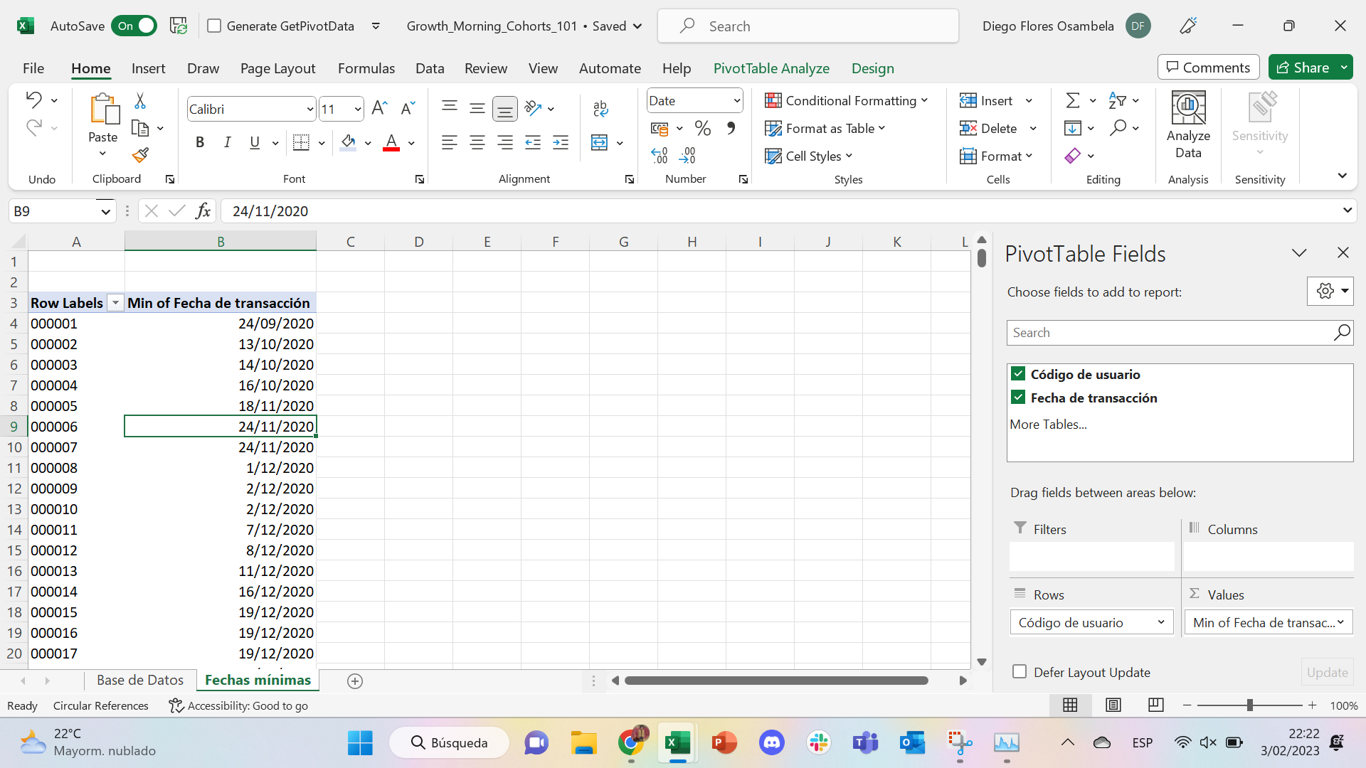 ¿Cómo armar cohorts en excel? - by Diego Flores