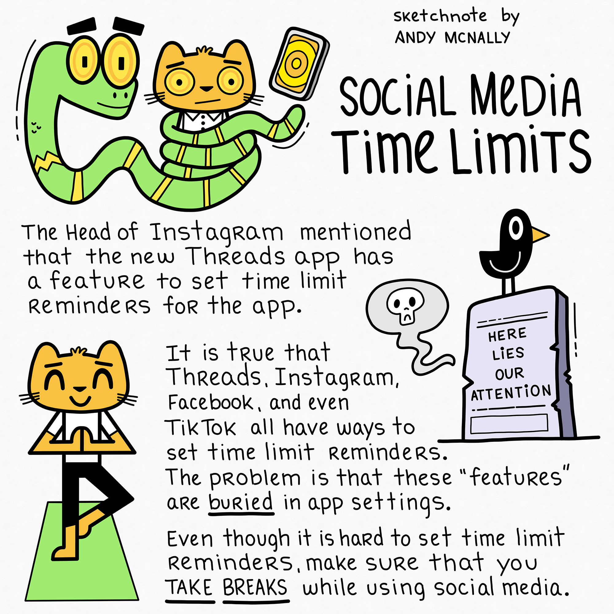 Social Media Time Limits - by Andy McNally - Andy Draws