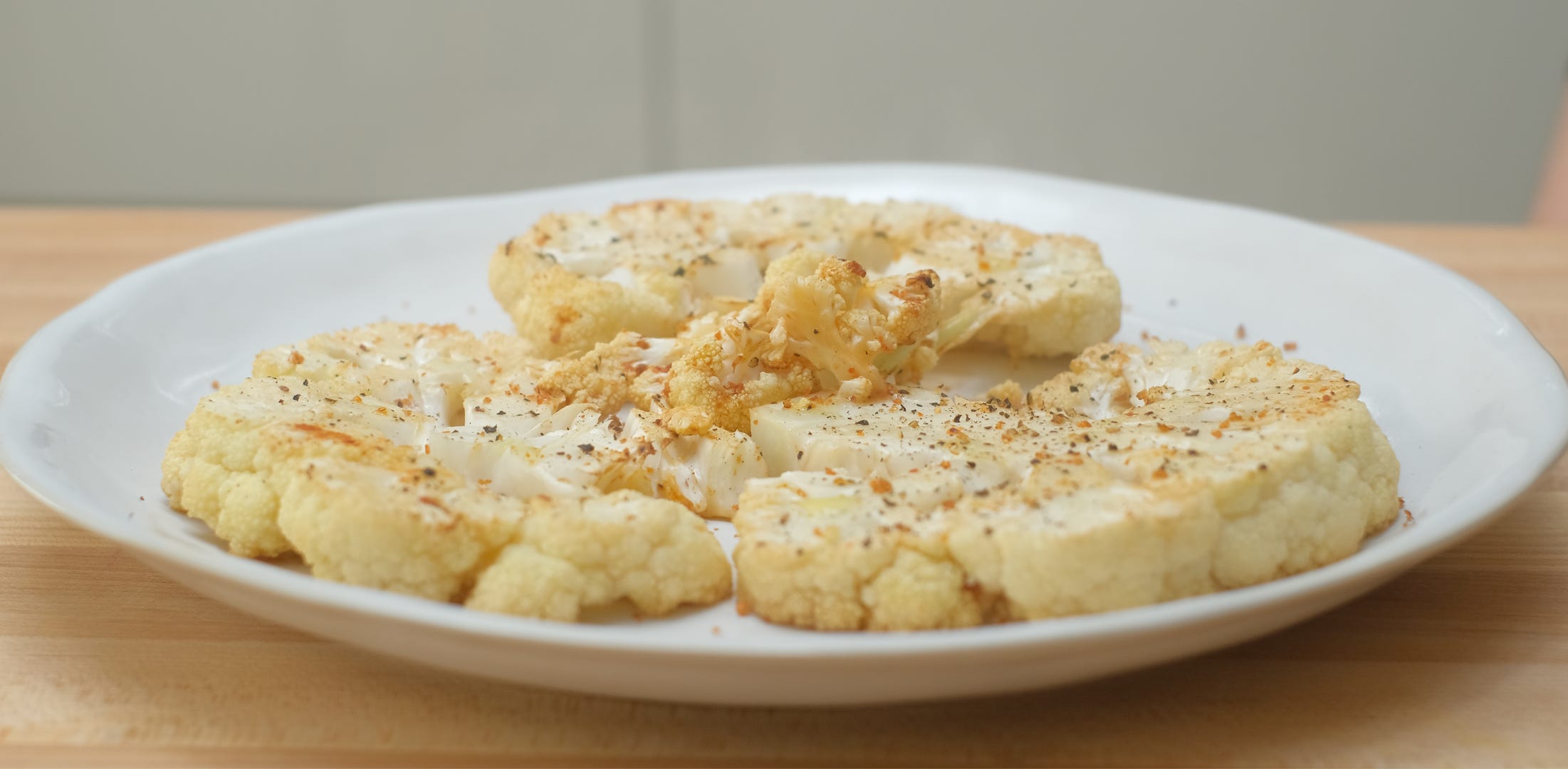 spicy roasted cauliflower steaks - by Caroline J. Beck