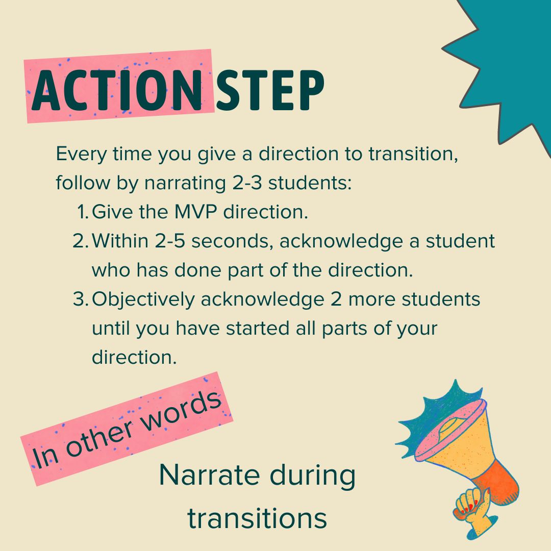 Action Step of the Week: Narrate Student Behavior