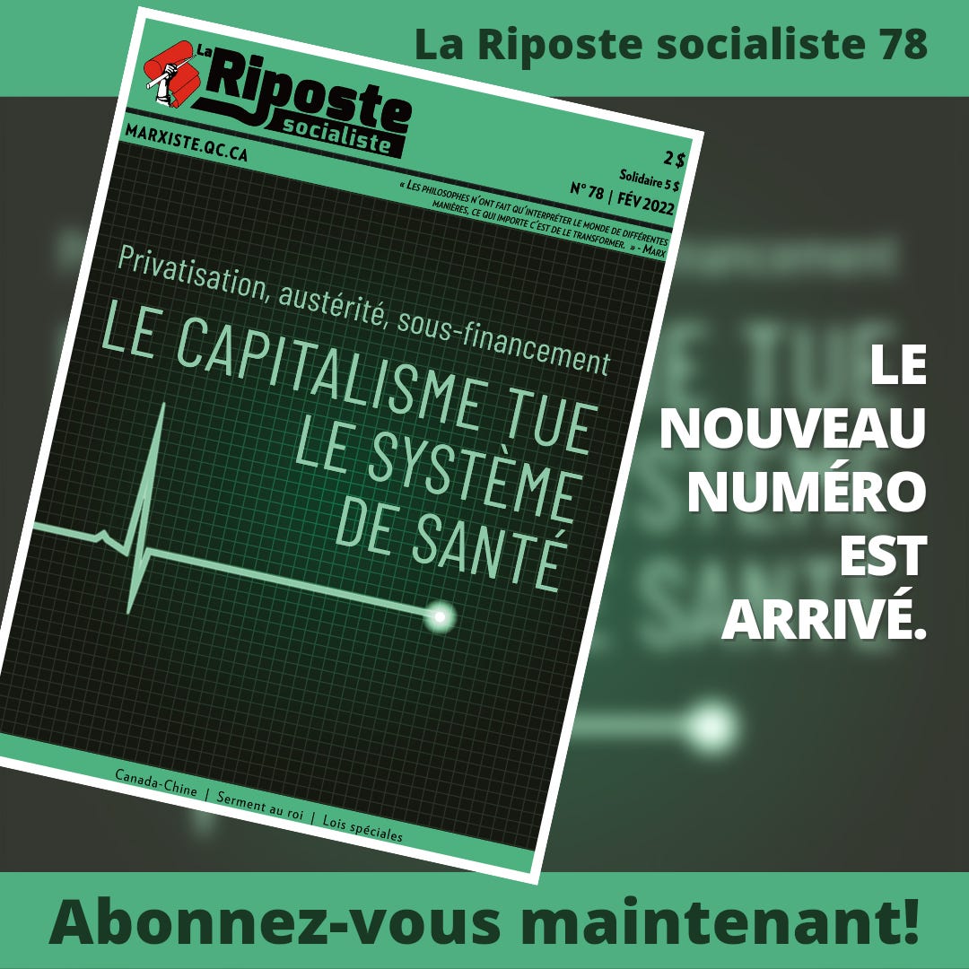 Infolettre de La Riposte socialiste, 31 janvier 2023