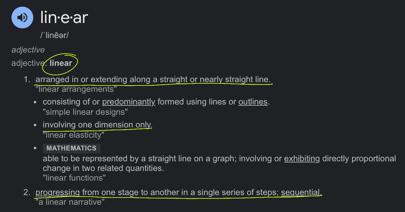 What does it mean that life is “not linear?”