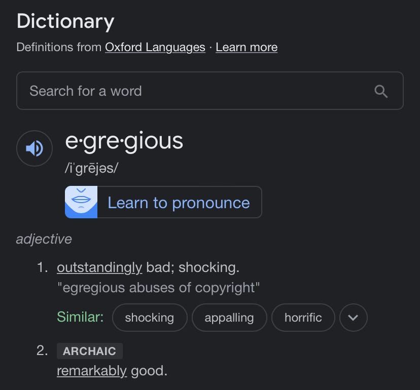 Egregious - Kate’s Newsletter