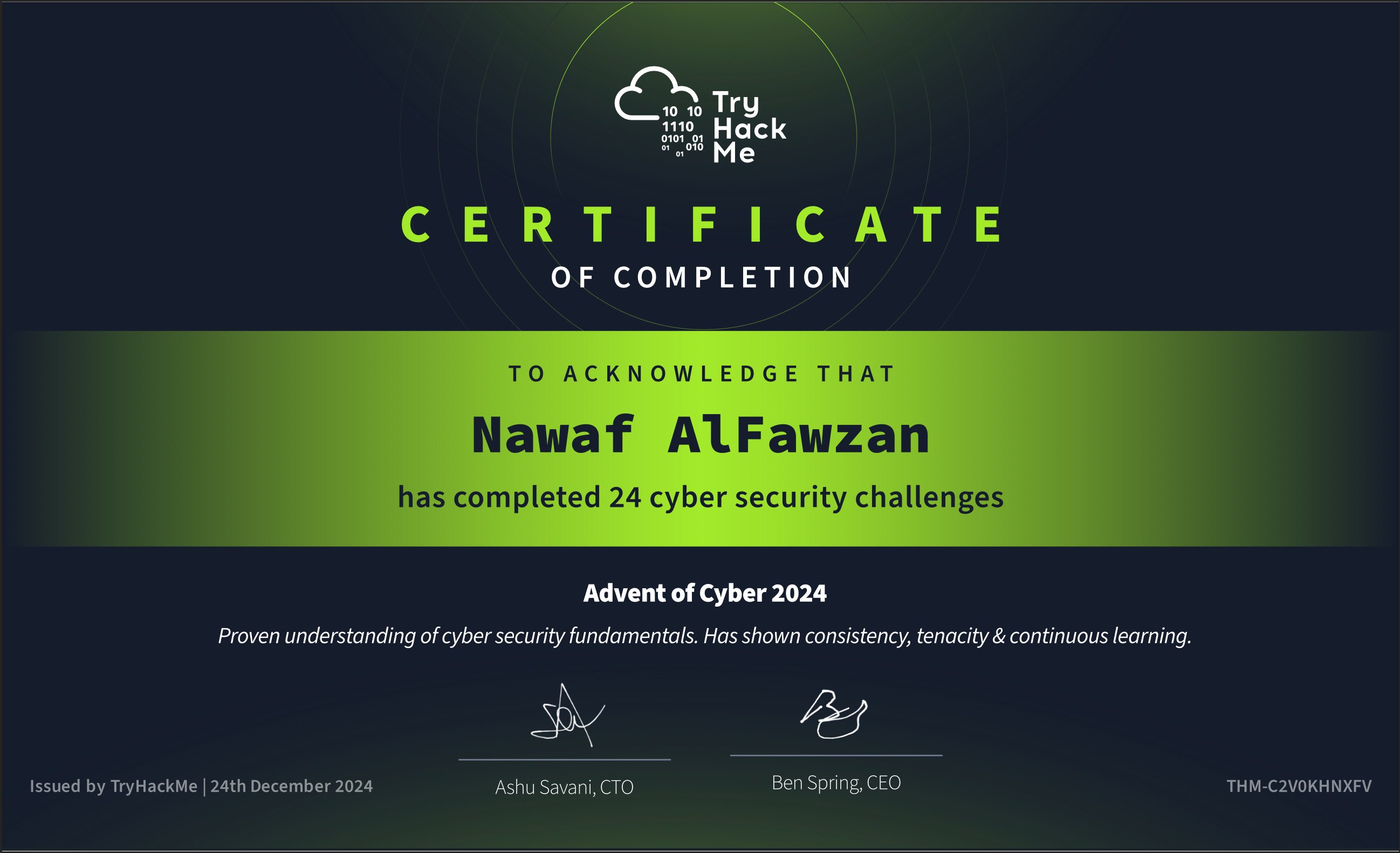 Completed TryHackMe's Advent of Cyber 2024