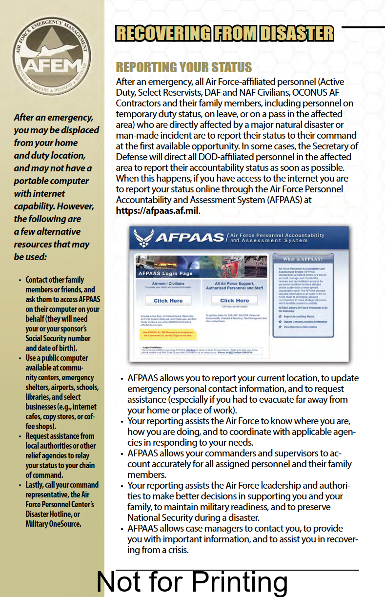 Air Force Emergency Preparedness Guide - by Defcon Level