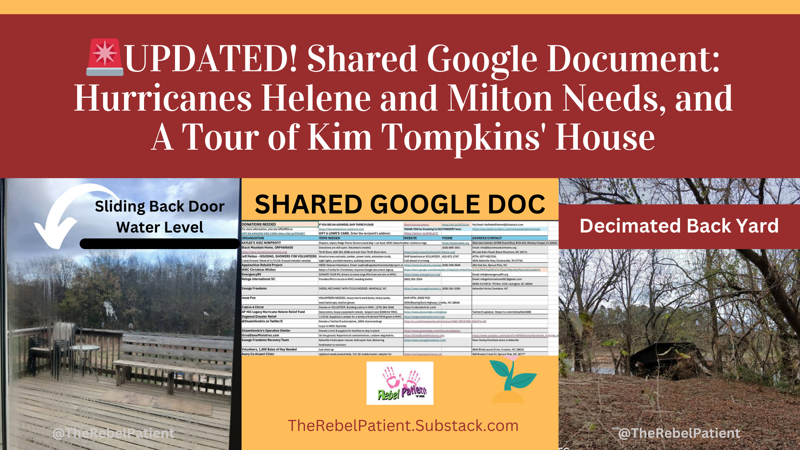 🚨UPDATED! Shared Google Document: Hurricanes Helene and Milton Needs ...