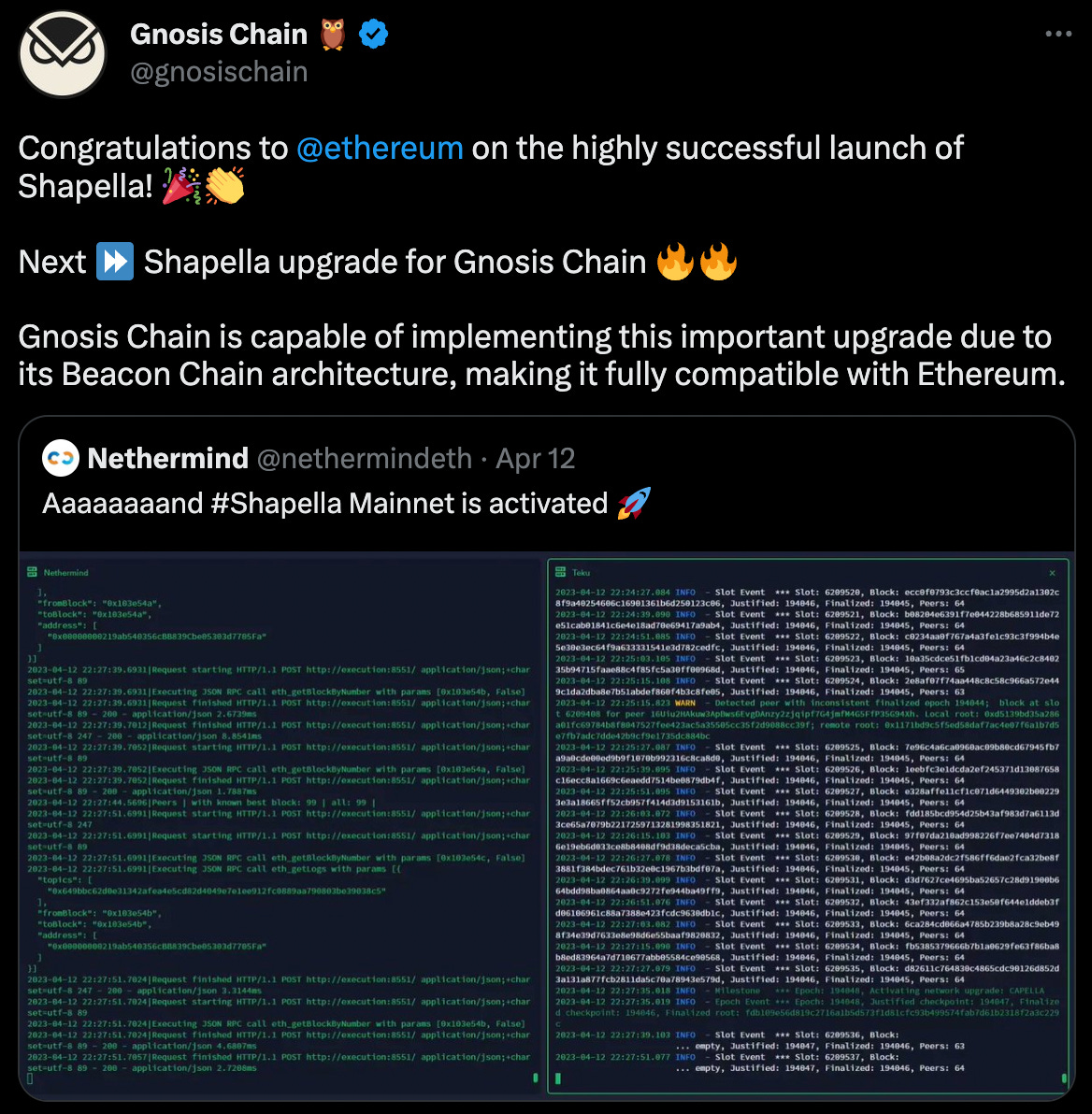 ⚔️ 🦉 Gnosis Chain Weekly · 14 April 2023 - Gnosis Chain