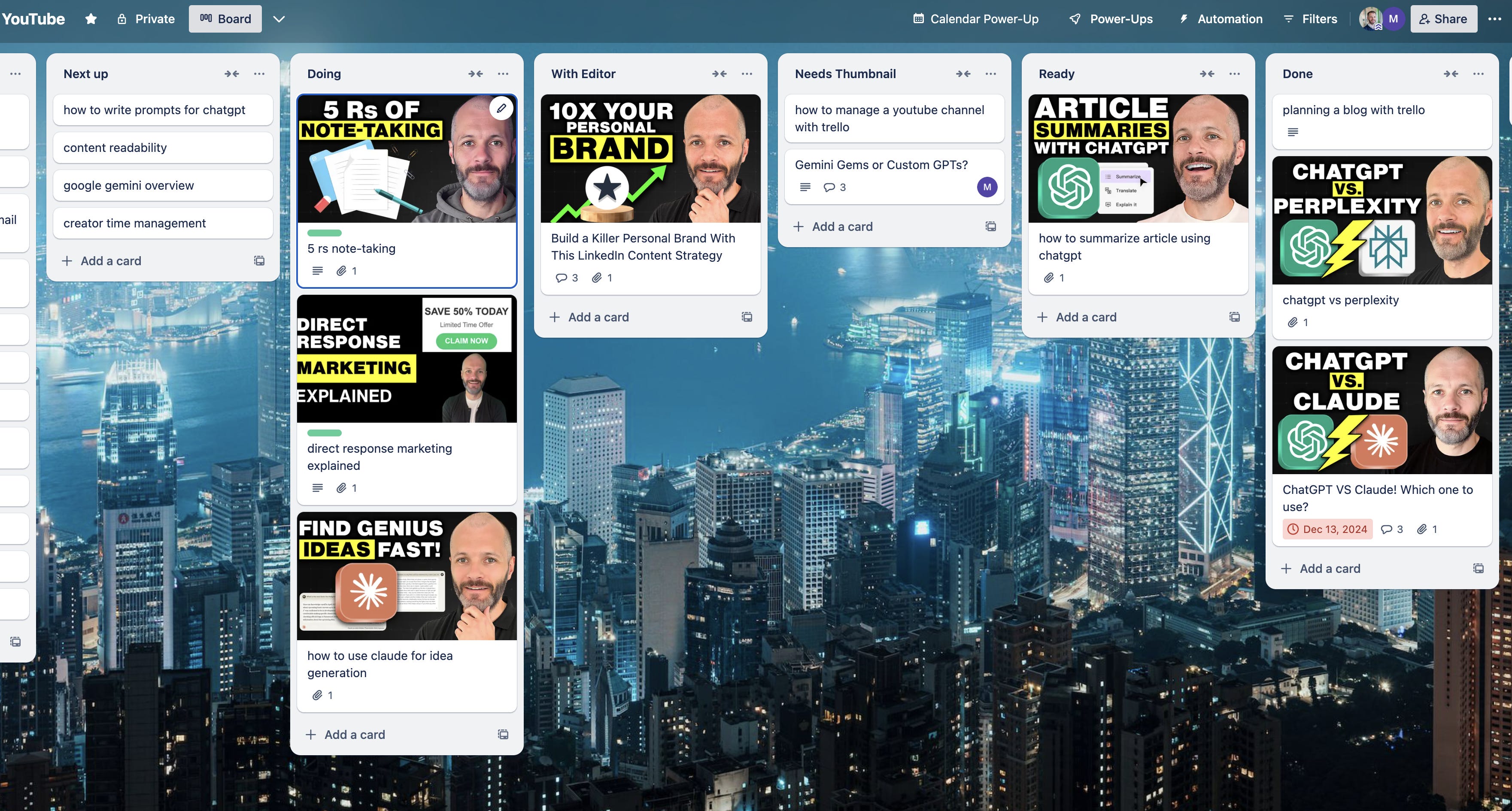 How I manage my YouTube channel with Trello