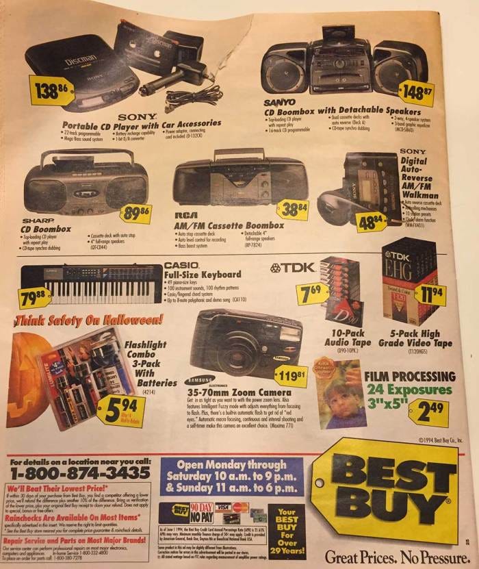 This 1994 Best Buy Ad features 90s Dream Technology