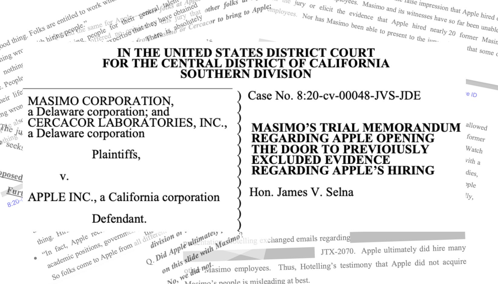 Jury in Apple trade secrets trial hears of more Masimo hires