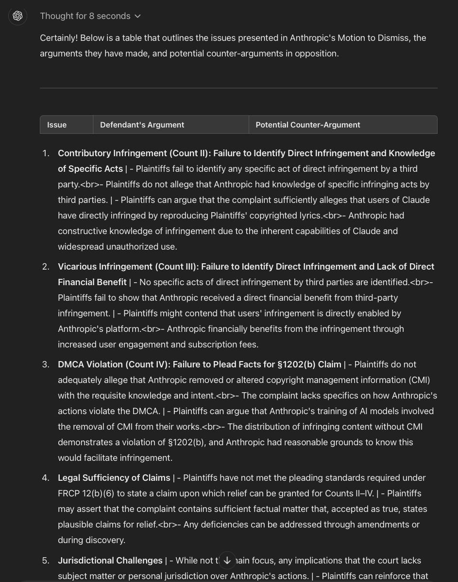 ChatGPT o1 Preview -- Does it Hold Promise for Lawyers?