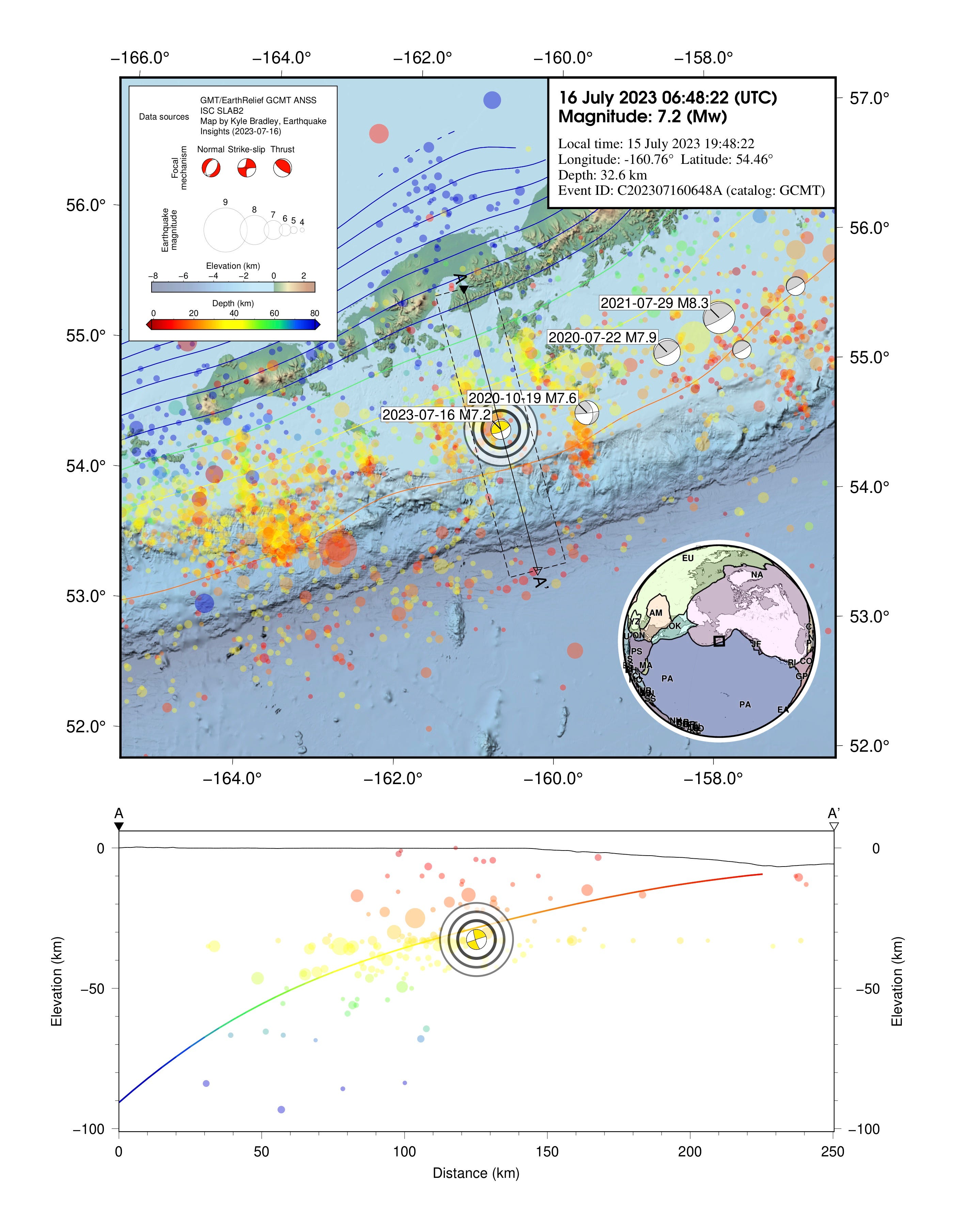 M7.2 earthquake offshore Alaska occurred in seismic gap