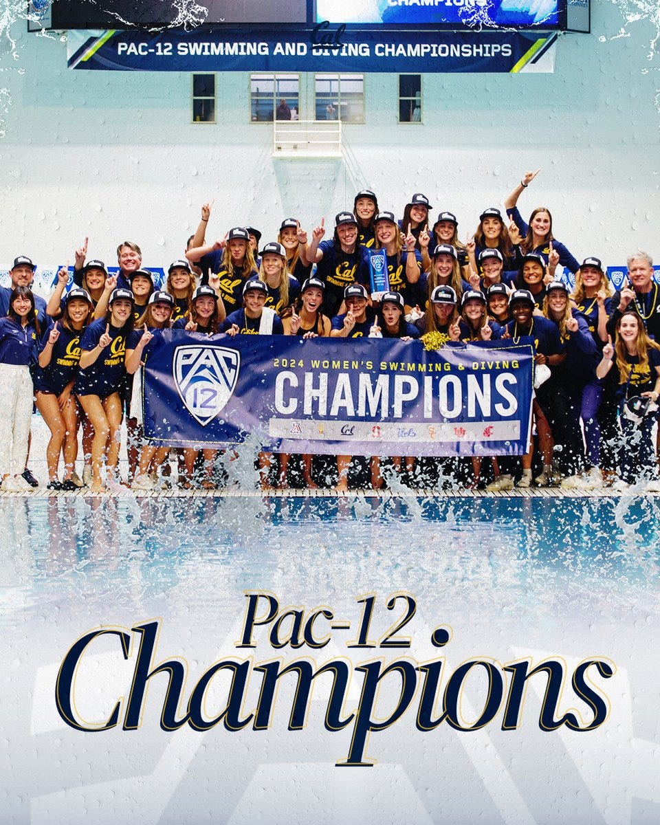 Cal Women's Swimming and Diving are Pac-12 Champions! (for perpetuity?)