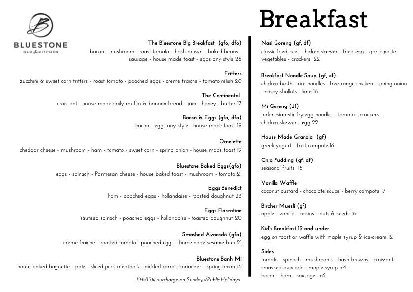 BLUESTONE BAR & KITCHEN » Heads Up Launceston Food Guide