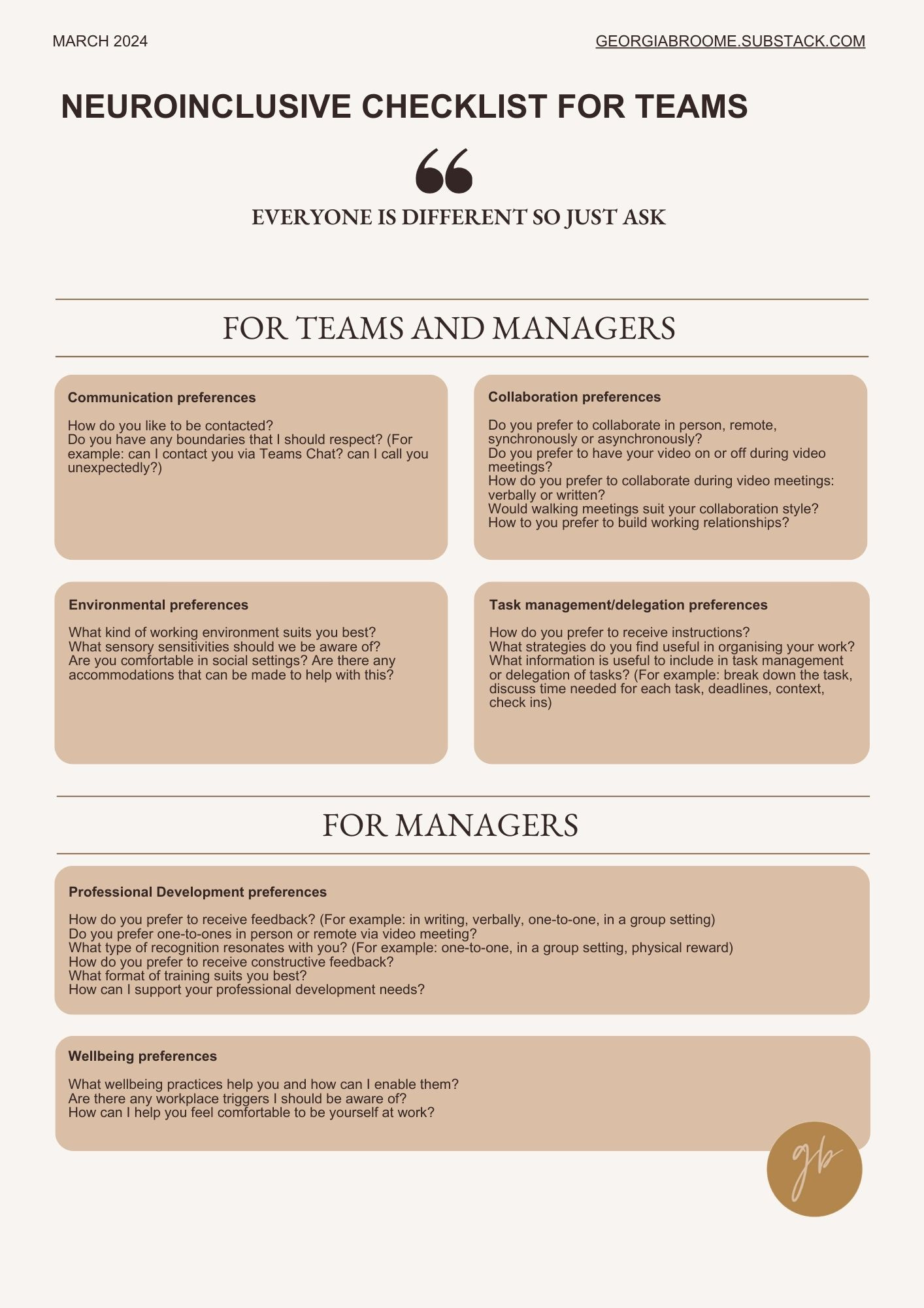 Introducing the Neuroinclusive checklist for teams