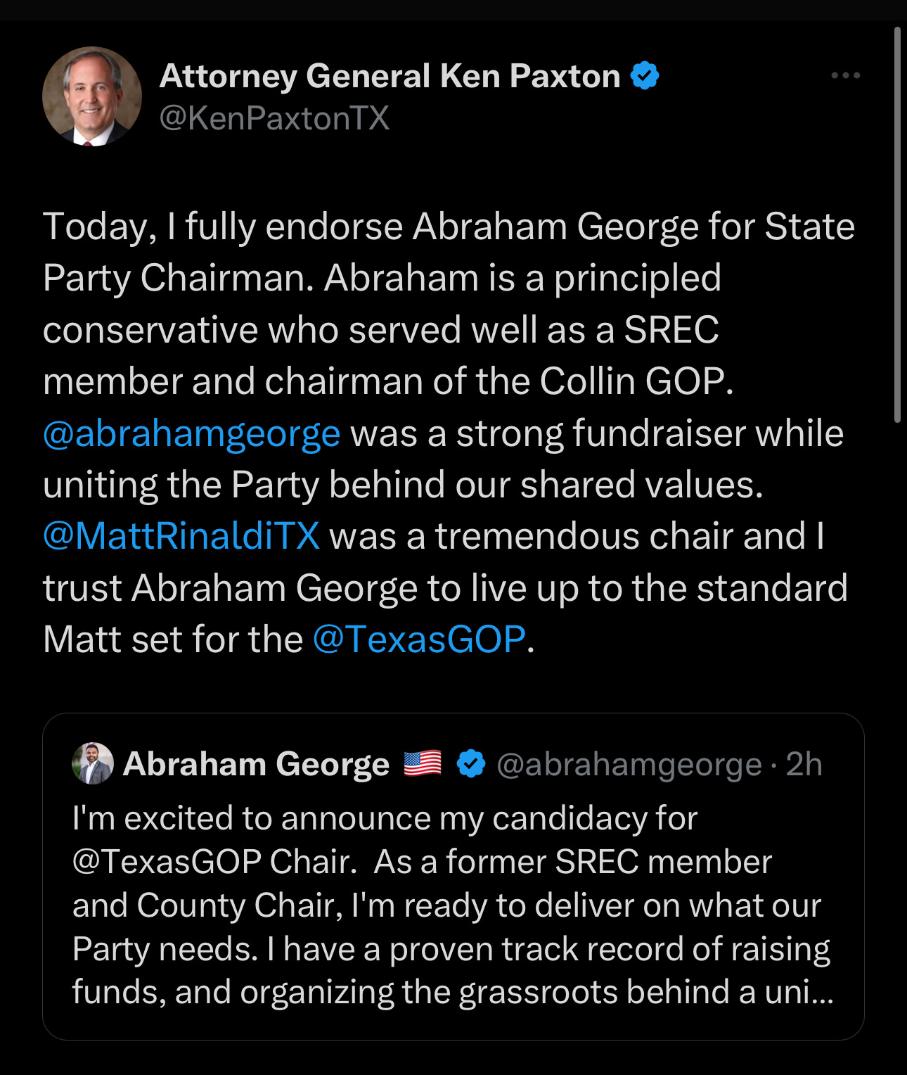 Texas GOP Chair Matt Rinaldi Won’t Seek Reelection