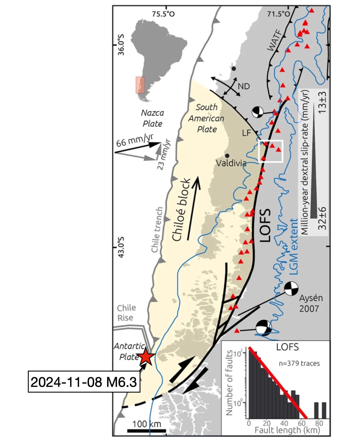 Mw6.2 offshore of southern Chile - by Kyle Bradley