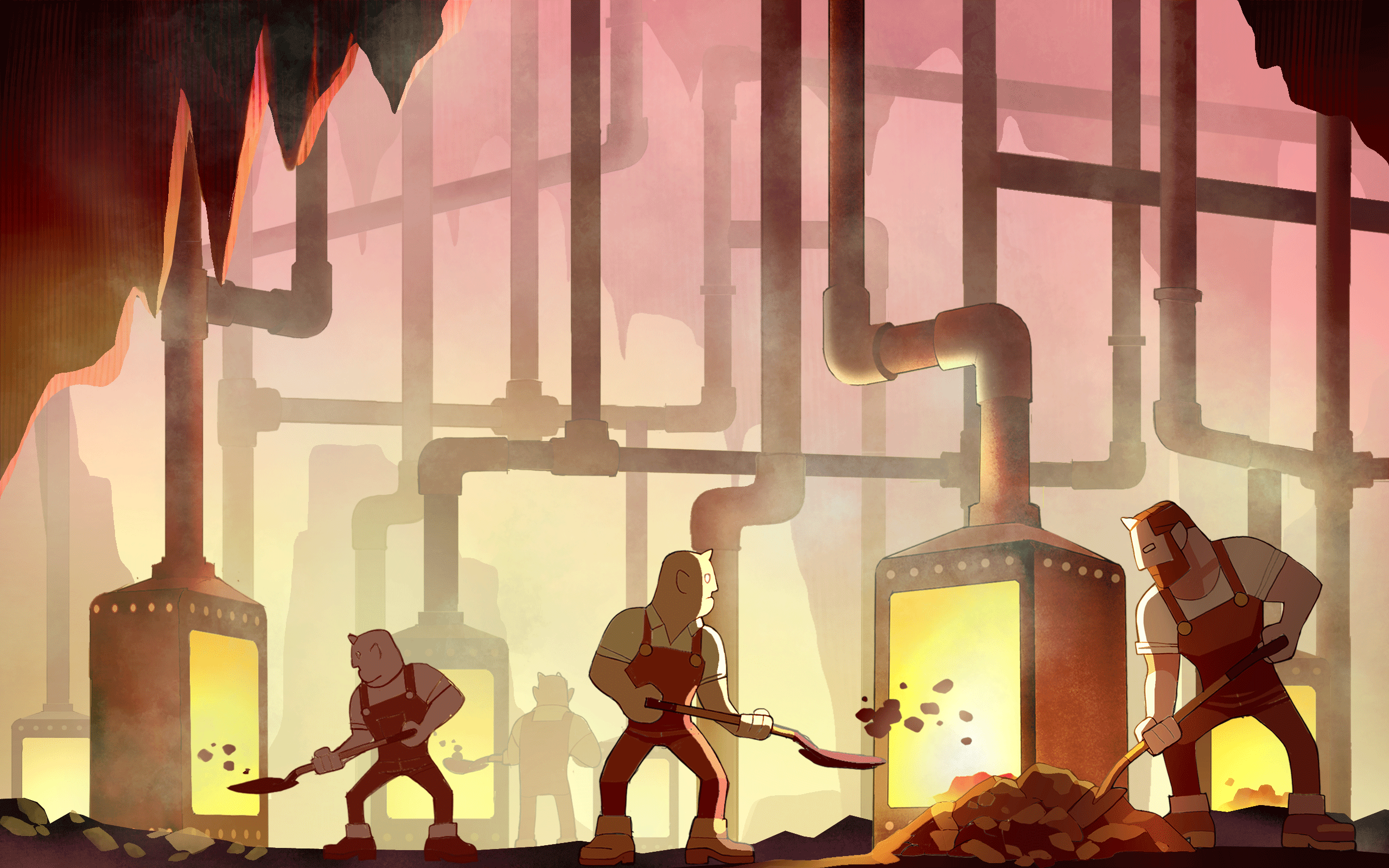 Hell Miners (wallpaper) - by Tatsuya Ishida