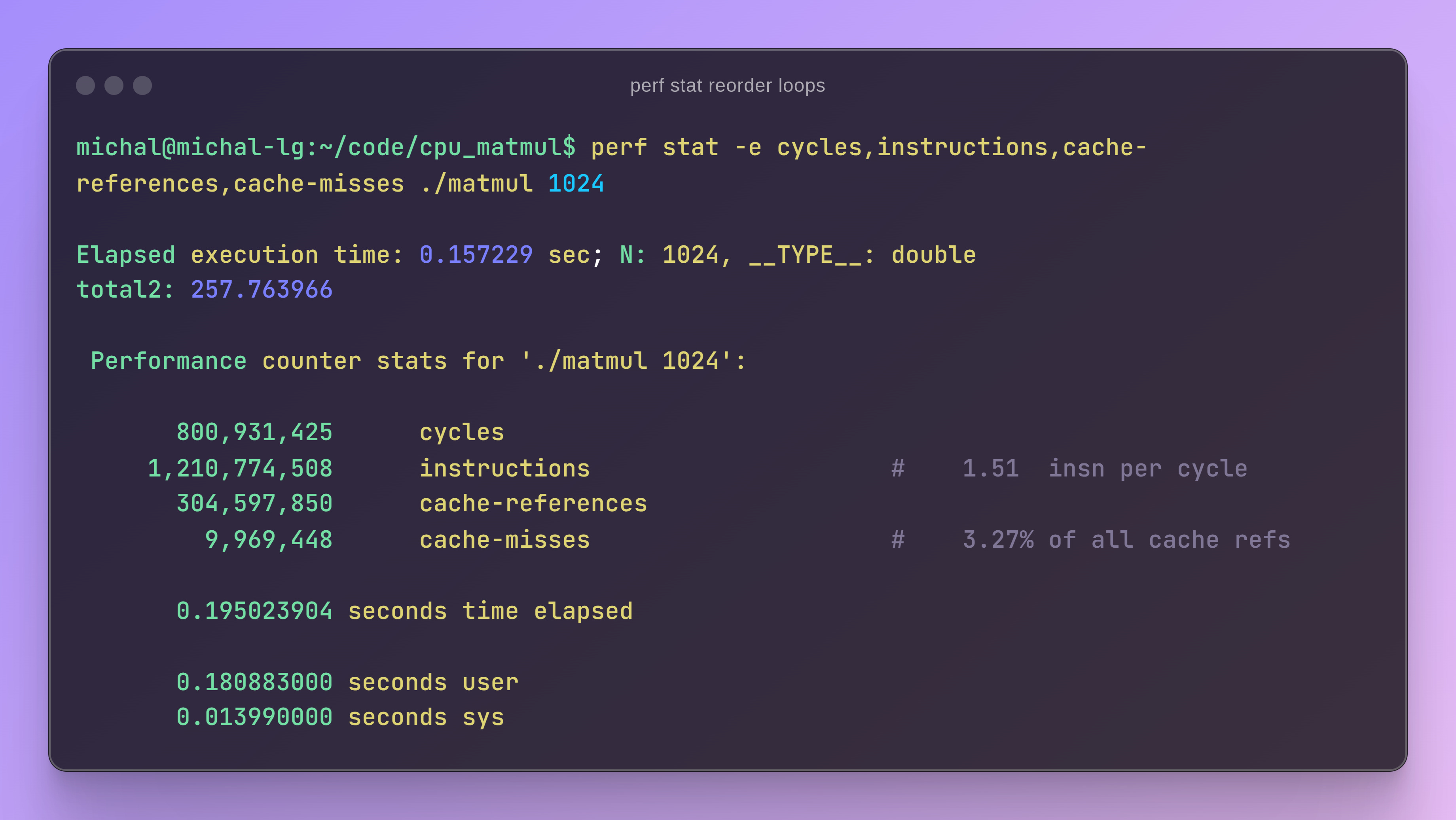Optimizing matrix multiplication - by Michal Pitr