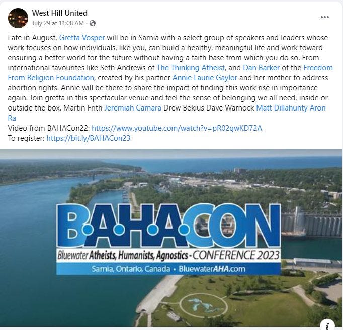 United Church Pastor is Keynote Speaker at Atheist and Agnostic Convention