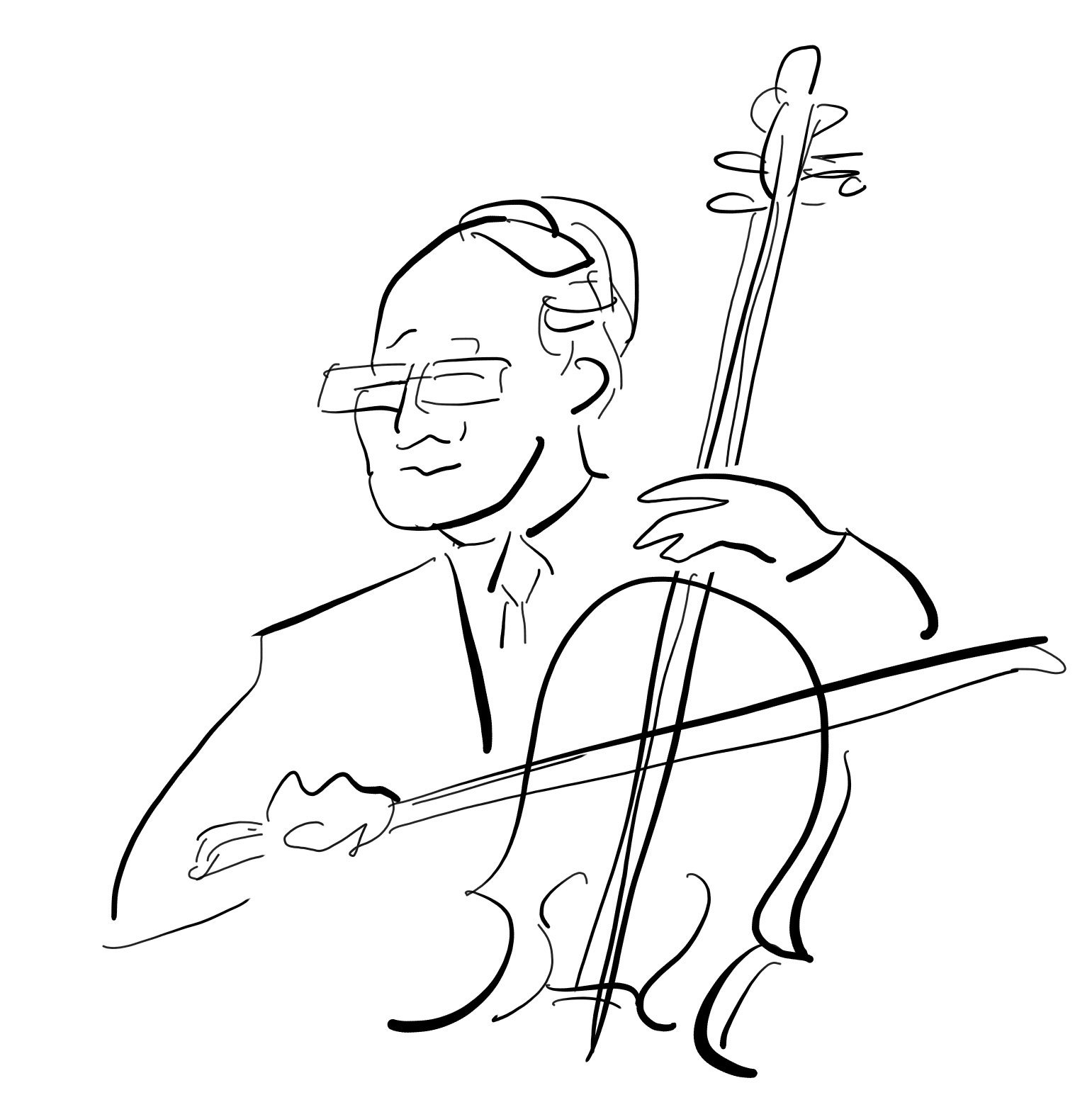 Drawing With Yo-Yo Ma - by Liza Donnelly - Seeing Things