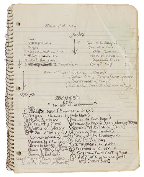 Tupac's Revolutionary Notes - by Jillian Hess - Noted