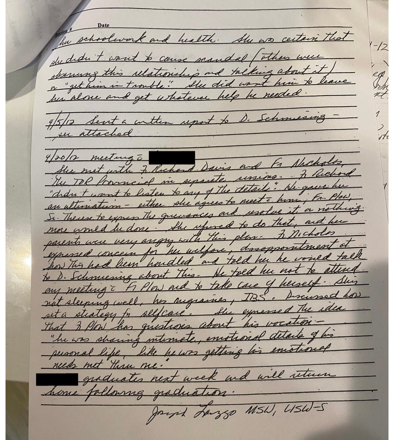 Allegations Against Father Gregory Plow, TOR, currently assigned to ...