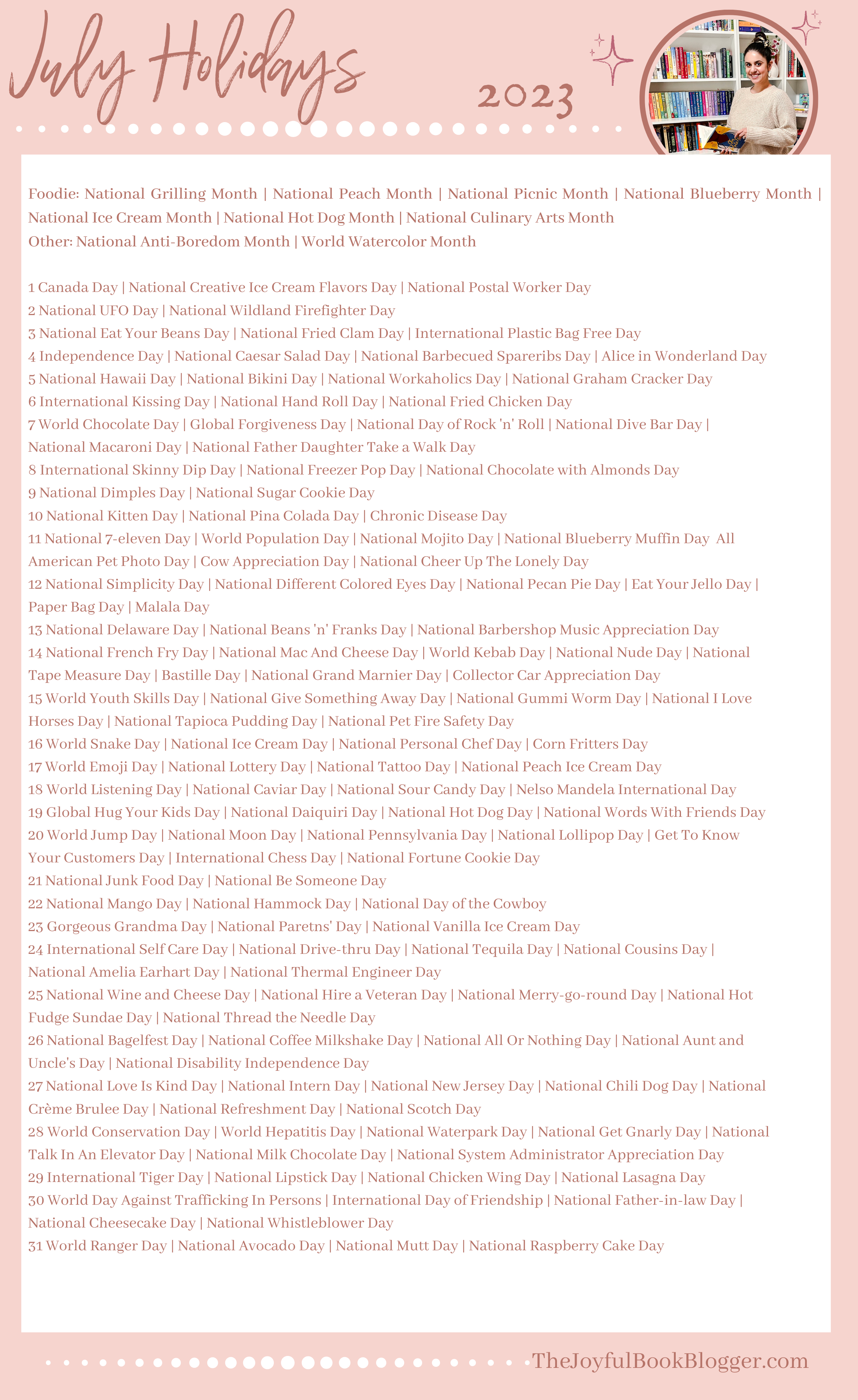 July 2023: Fun National Holidays - The Joyful Book Blogger