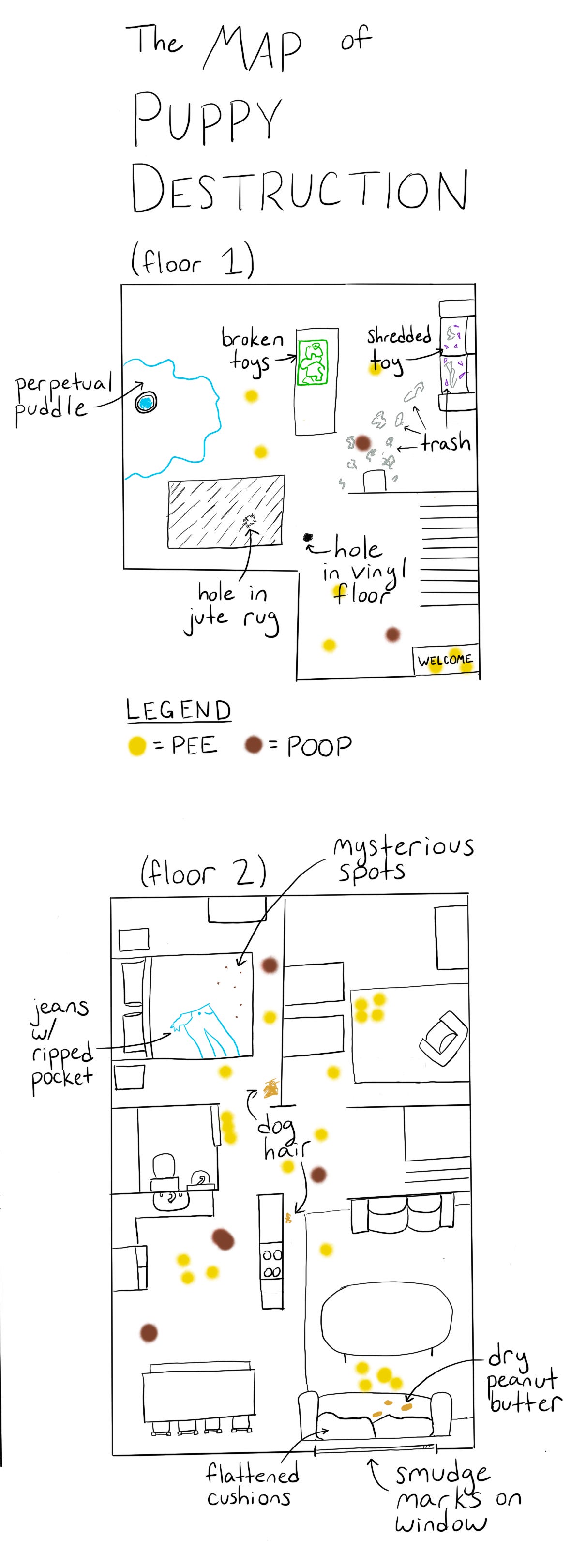 Crappy Drawing: The Map of Puppy Destruction